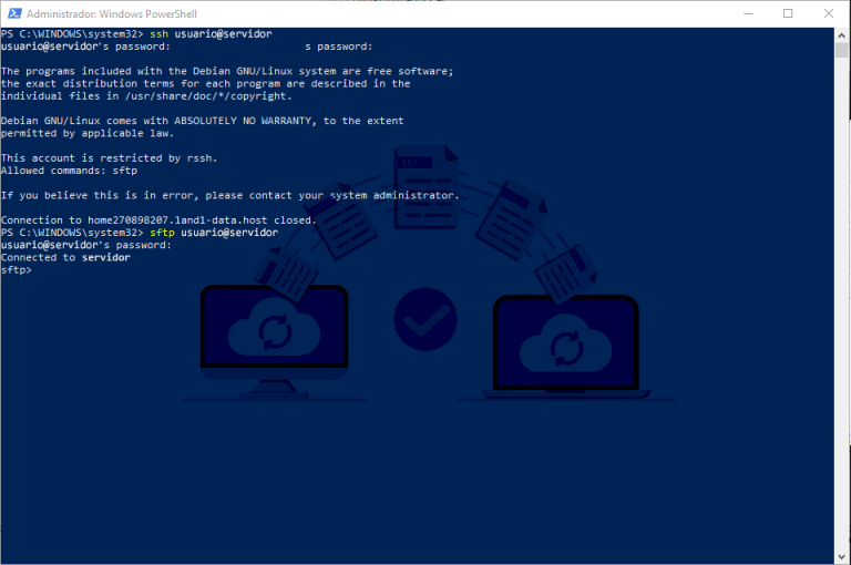 Usar SFTP en PowerShell (Windows) * Nubedocs | Comunicación Digital